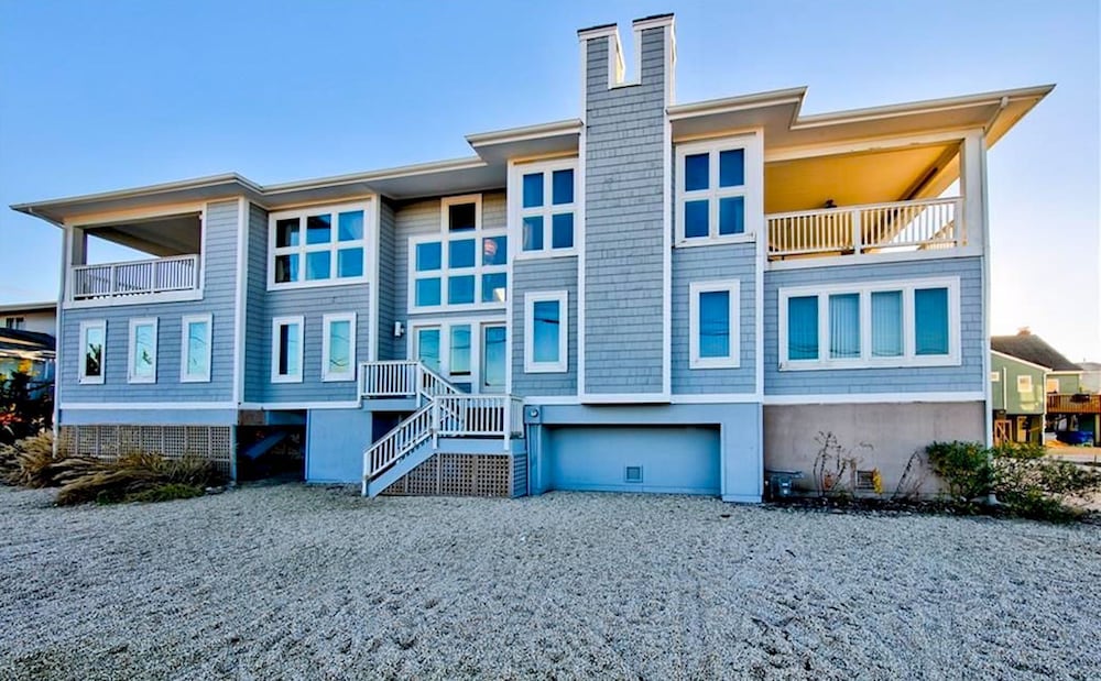Big Family Beach House with Beautiful Water Views Steps from the Ocean ...