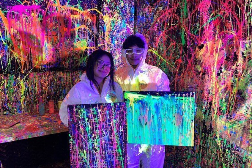 Glow in the Dark Splatter Paint Experience