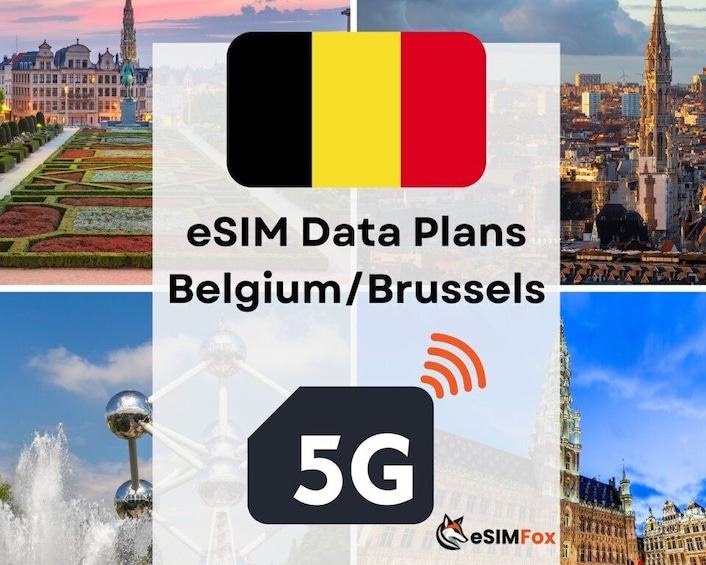Brussels : eSIM Internet Data Plan Belgium high-speed 4G/5G