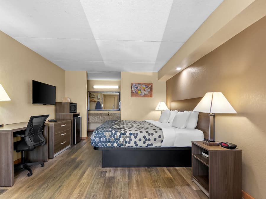 Quarto standard, 1 cama King, para fumantes | Escrivaninha, ferros/tábuas de passar roupa, berços grátis