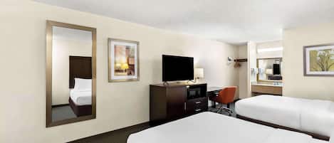 Quarto Standard, 2 camas queen-size, não fumadores | Roupa de alta qualidade, secretária, camas desdobráveis, Wi-fi grátis