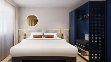 Suite, 1 cama de casal (Separate Lounge Area) | 1 quarto, cofre com capacidade para portátil, secretária