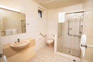 Um polibã, artigos de higiene pessoal grátis, um secador de cabelo