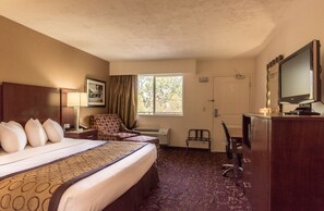 Quarto Deluxe, 1 cama king-size, varanda | Sala de estar | Televisor de ecrã plano de 47 polegadas com canais por cabo, televisor 