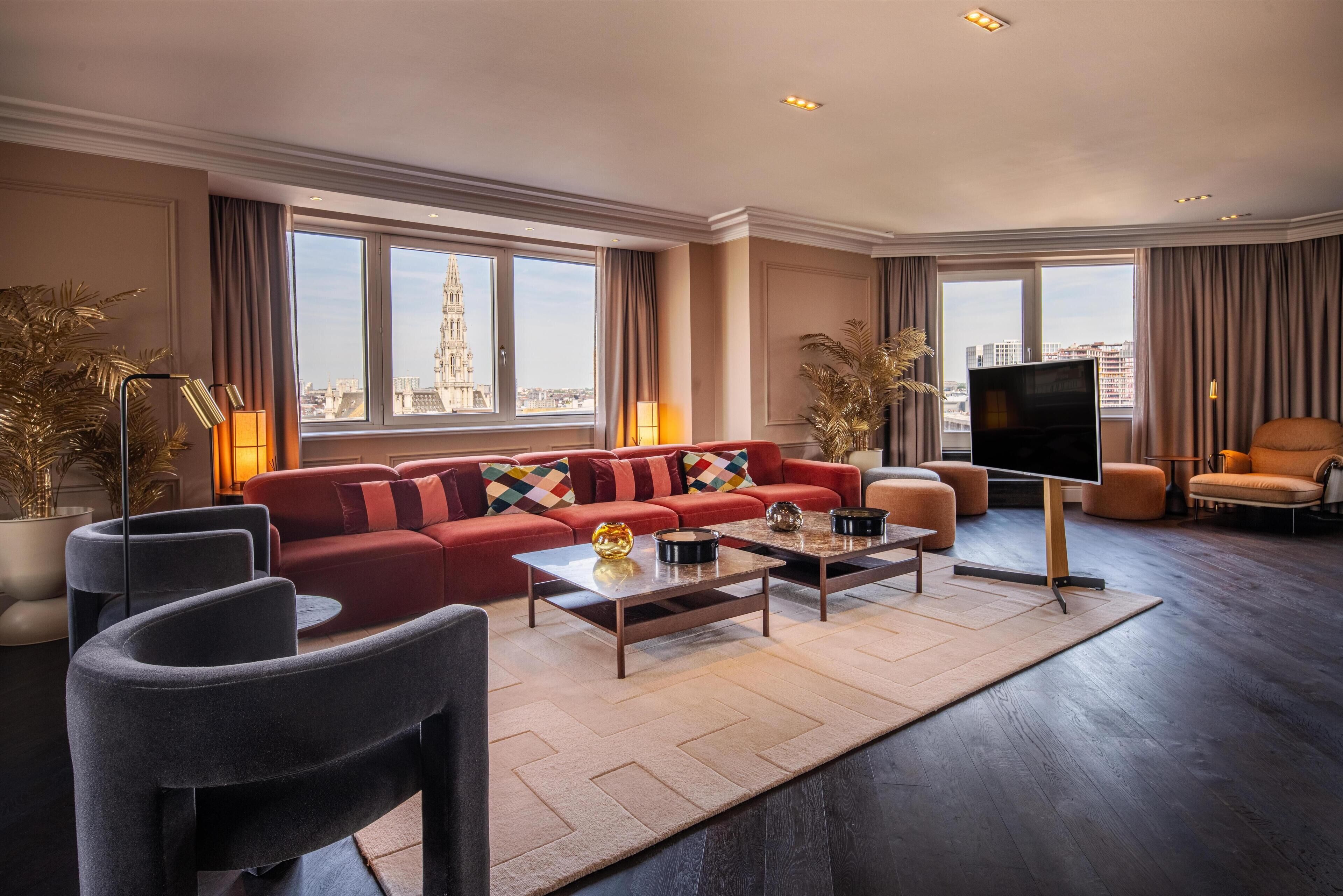 Suite Presidencial, acesso ao Club Lounge | Sala de estar | TV de ecrã plano, filmes pagos, base para leitor de MP3 