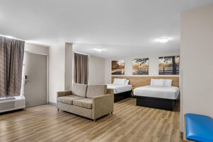 Suíte estúdio, 2 camas de casal, para não fumantes | Roupas de cama premium, cofres nos quartos, escrivaninha