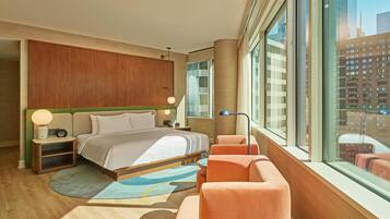 Quarto, 1 cama king-size, no canto | Roupa de alta qualidade, camas de colchão pillowtop