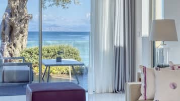 Vila, 1 quarto, para não fumantes, piscina particular (HRH Pearl Villa) | Sala de estar | TV de tela plana 55 polegadas com canais a cabo, TV