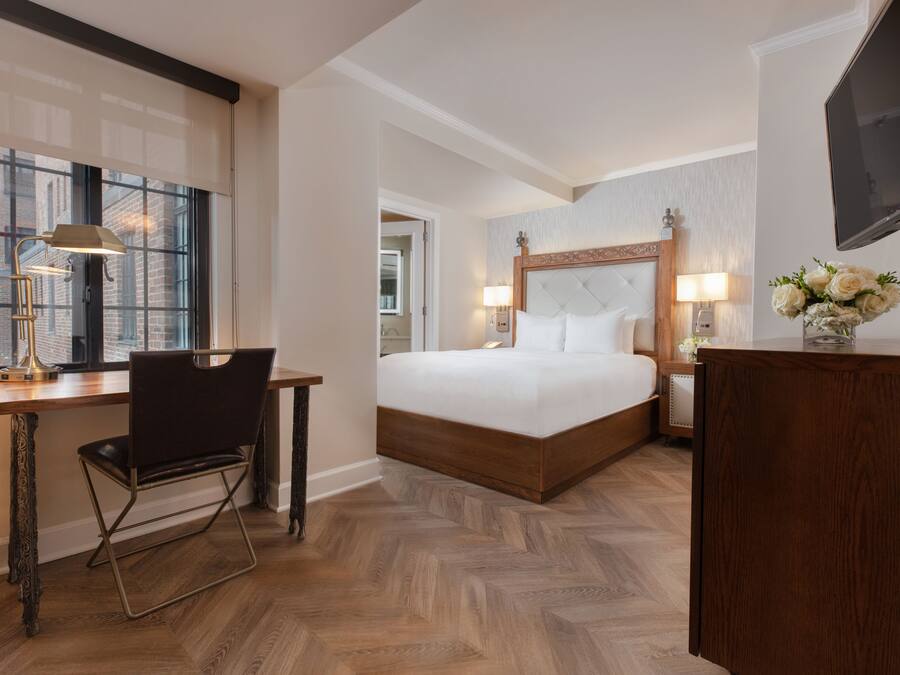 Quarto, 1 cama queen-size (Luxe) | Lençóis de algodão egípcio, roupa de alta qualidade, edredões de penas