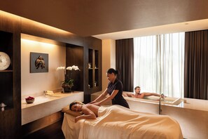 Sala(s) para tratamentos a casais, sauna, tratamentos corporais 