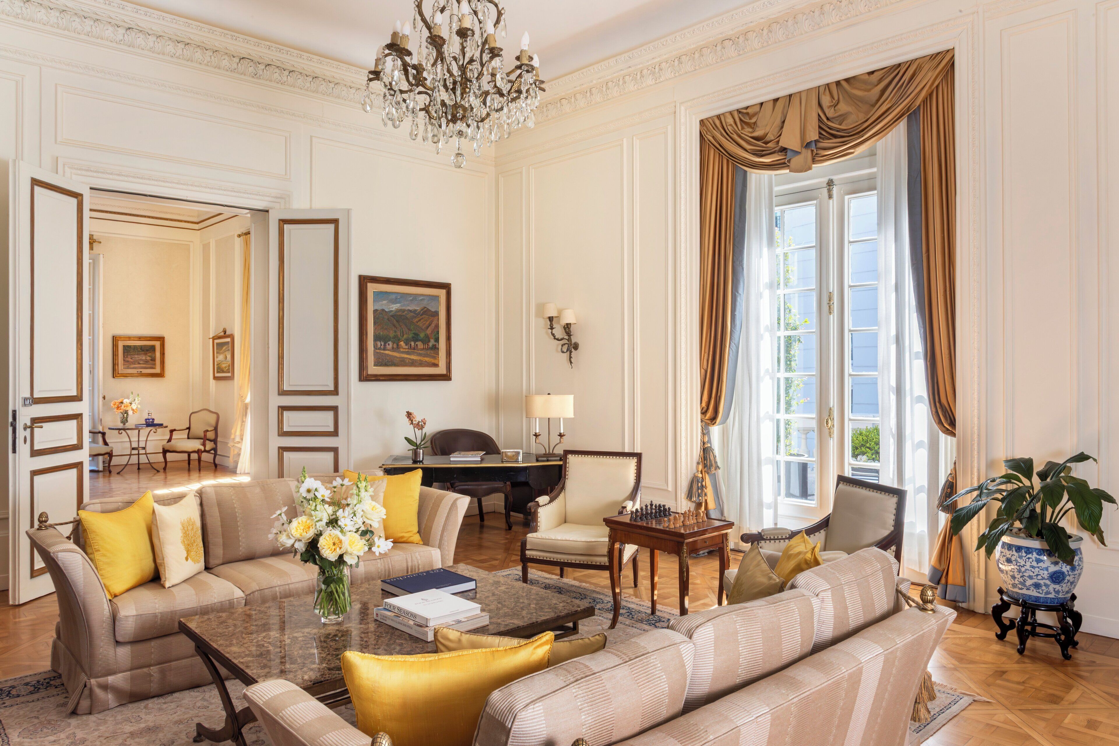 Lençóis de algodão egípcio, roupa de alta qualidade, minibar 