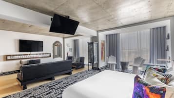 Quarto Premium, 1 cama king-size (Zen) | Roupa de alta qualidade, cofre no quarto, secretária