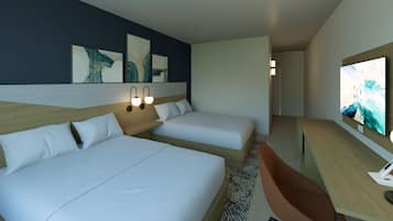 Quarto, 2 camas de casal, não fumadores | Roupa de alta qualidade, cofre no quarto, secretária