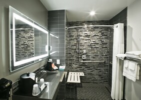 Produtos de toalete grátis, secador de cabelo, toalhas de banho 