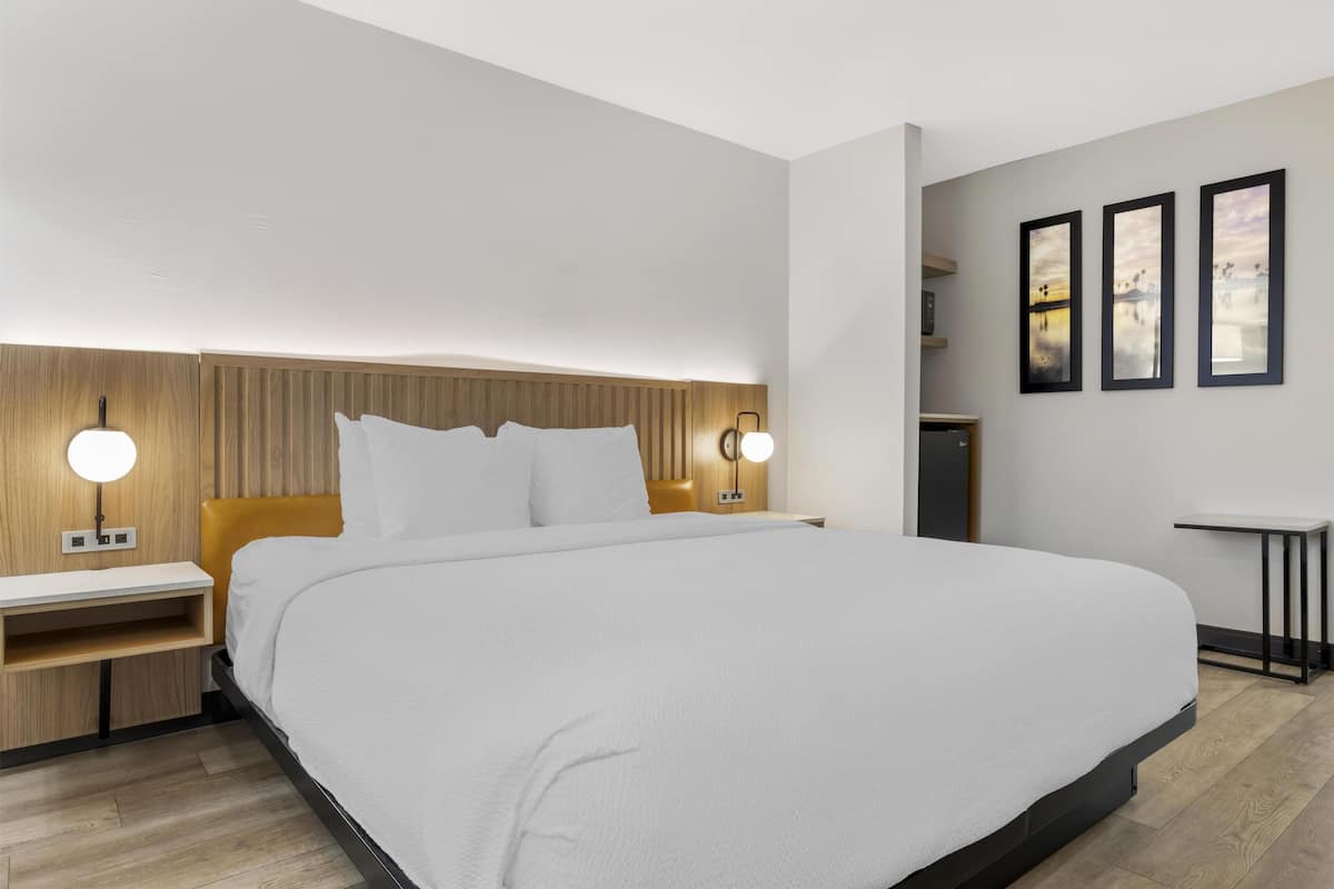 Quarto standard, 1 cama King, acessível, para não fumantes | Roupas de cama premium, camas com colchões pillow-top