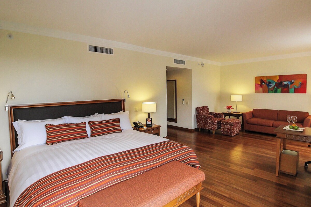 Suite, 1 cama king-size | Roupa de alta qualidade, minibar, cofre no quarto, secretária 