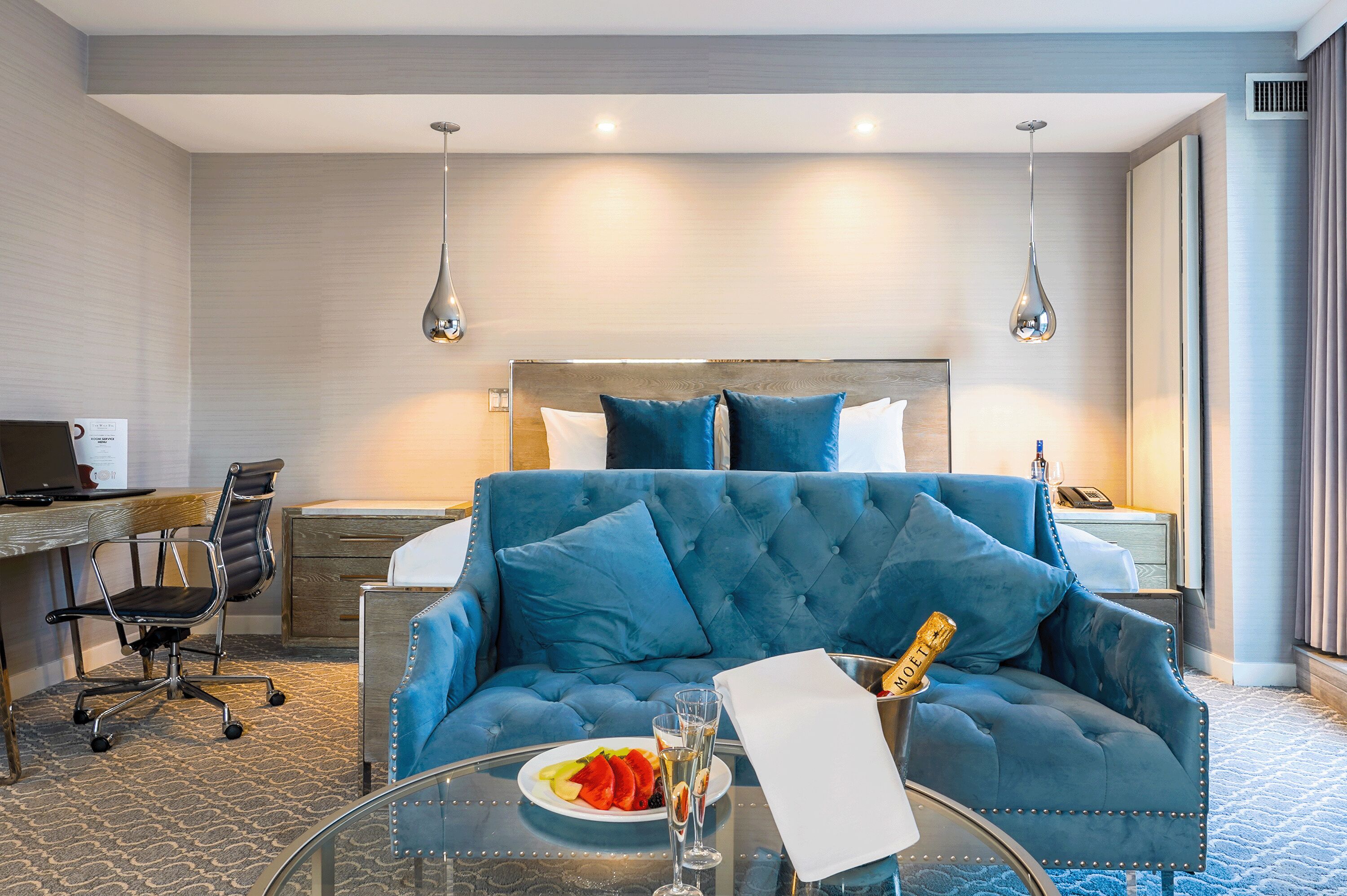 Cobertura, 1 cama King, vista para a cidade | Roupas de cama premium, cofres nos quartos, escrivaninha