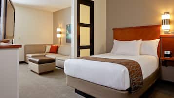 Roupas de cama premium, edredons de pluma, cofres nos quartos