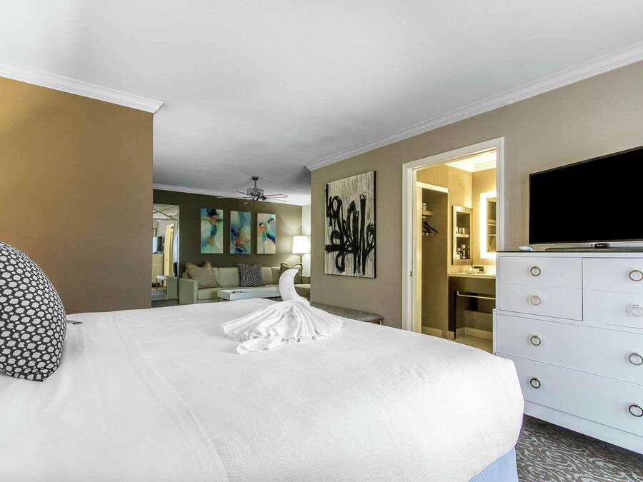 Suíte estúdio, 1 cama King | Roupas de cama premium, camas com colchões pillow-top