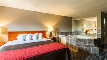 Jacuzzi King Room, 1 King Bed, Non Smoking | Escrivaninha, Wi-Fi de cortesia, roupa de cama