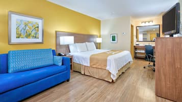 Quarto standard, 1 cama King | Escrivaninha, cortinas blackout, ferros/tábuas de passar roupa