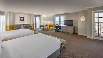 Quarto premium, 2 camas de casal | Roupas de cama premium, escrivaninha, quartos à prova de som