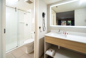 Quarto, 2 camas queen-size, fumadores | Casa de banho | Uma combinação polibã/banheira, um secador de cabelo 