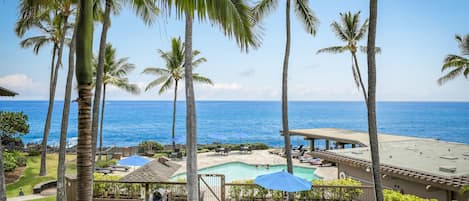 Apartamento em Condomínio Fechado, 1 quarto, vista para o oceano | Vista do quarto
