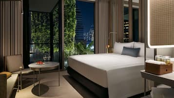 1 quarto, roupas de cama antialérgicas, frigobar, cofres nos quartos