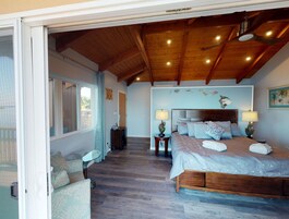 Quarto Lua de Mel, 1 cama king-size e sofá-cama, vista para o oceano, junto ao mar | Cortinas/cortinados opacos, ferro/tábua de engomar 