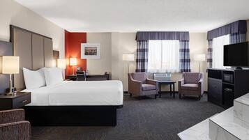 Suíte luxo, 1 cama King, para não fumantes (Upper Floor) | Escrivaninha, espaço de trabalho para notebook, cortinas blackout