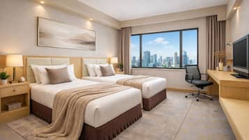 Quarto Twin Deluxe | Roupa de alta qualidade, minibar, cofre no quarto