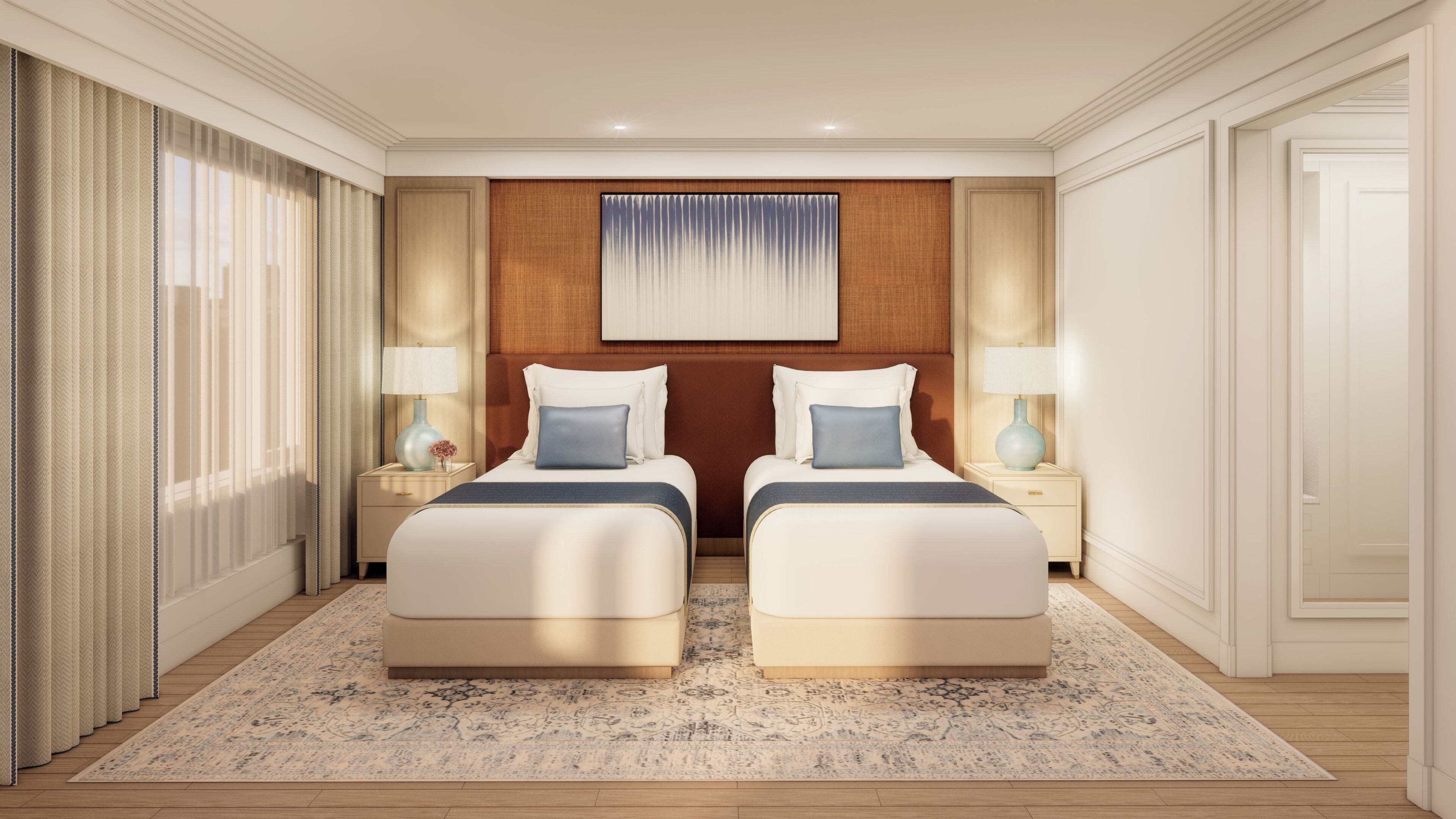 Main Tower Grand Superior Twin | Lençóis de algodão egípcio, roupa de alta qualidade, edredões de penas 