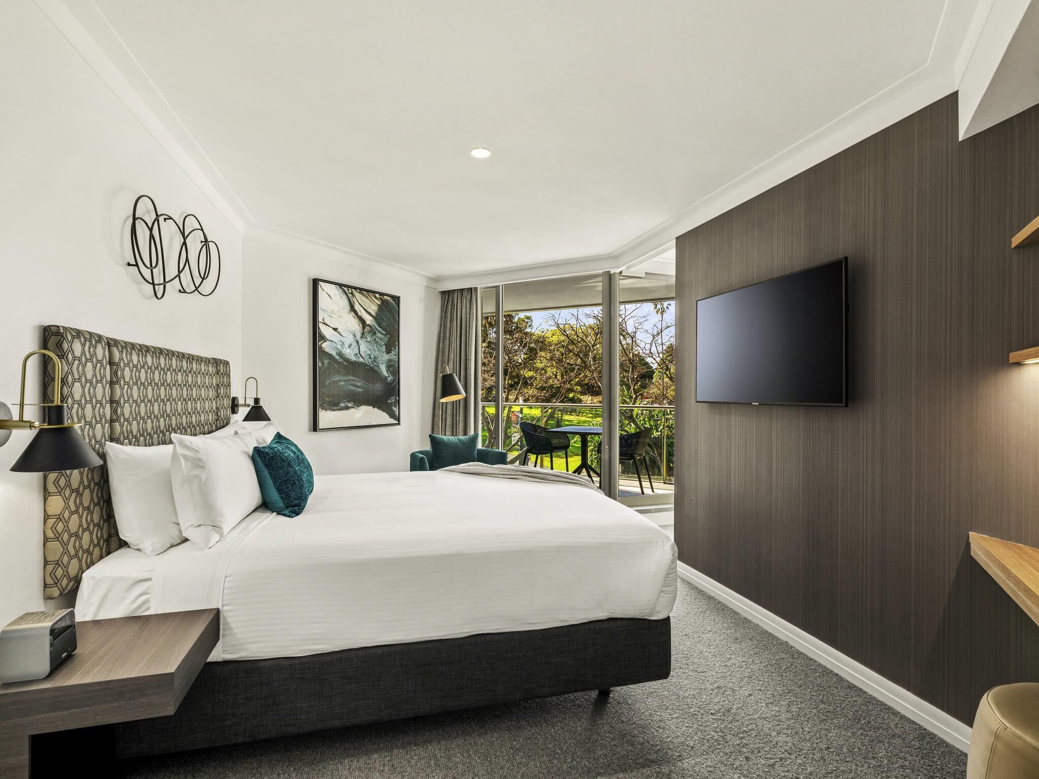 Apartamento Deluxe, 1 quarto, vista para o jardim | 1 quarto, roupa de alta qualidade, minibar 