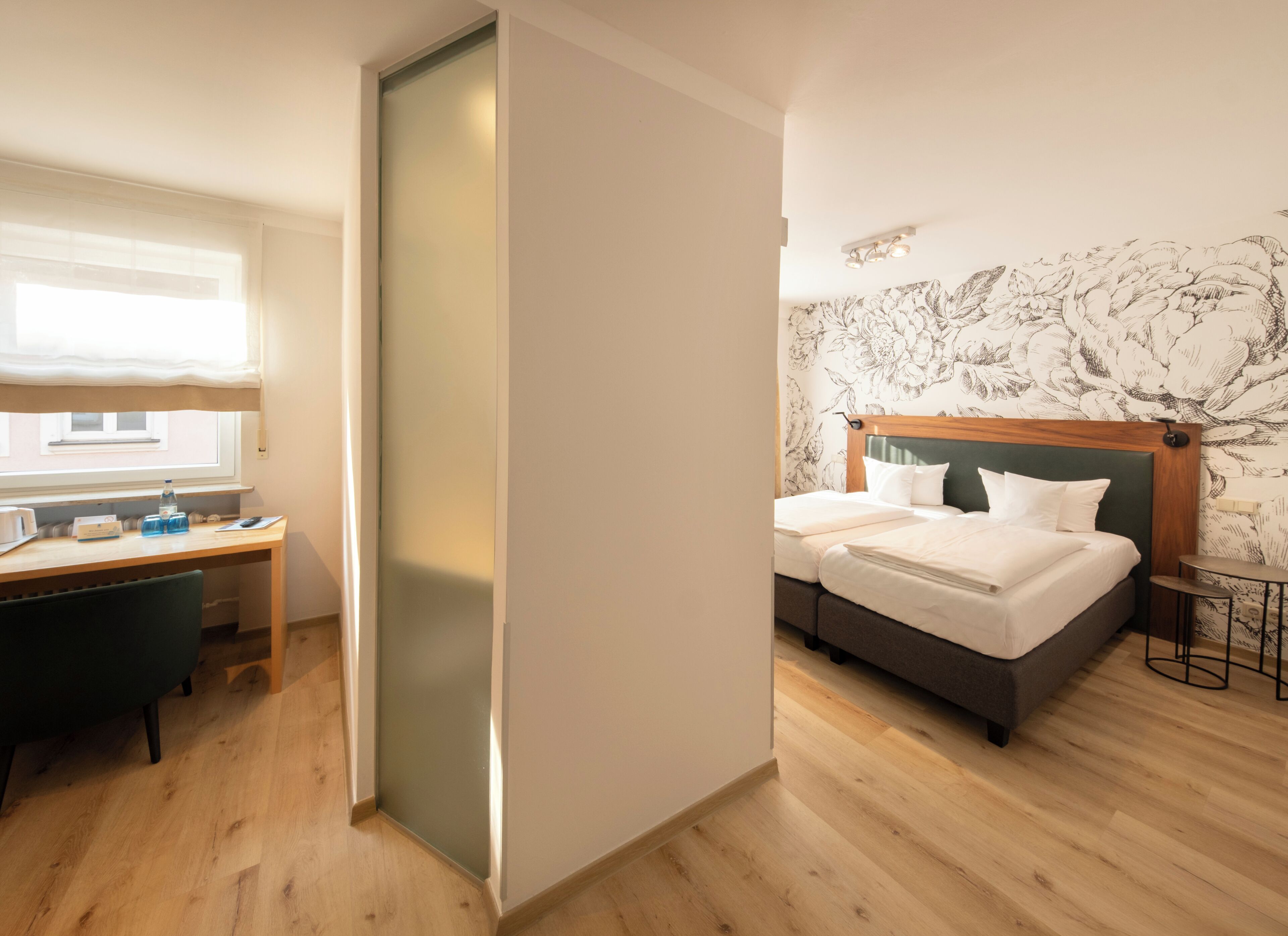 Suíte estúdio júnior | 1 quarto, roupas de cama premium, edredons de pluma, cofres nos quartos