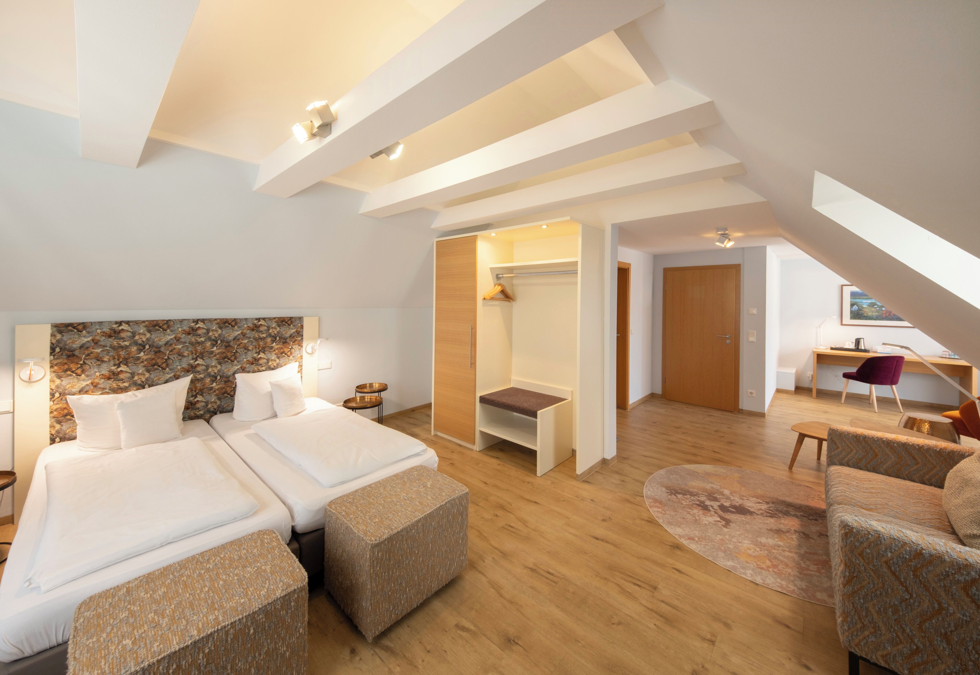 Suíte estúdio exclusiva, terraço (Penthouse) | 1 quarto, roupas de cama premium, edredons de pluma, cofres nos quartos