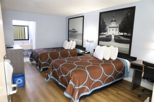 Quarto, 2 camas de casal, não fumadores | Cofre com capacidade para portátil, ferro/tábua de engomar 