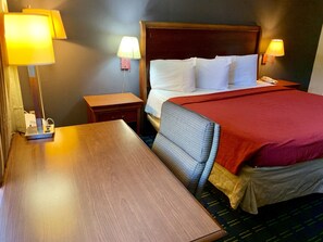 Quarto (King Bed) | Secretária, Wi-fi grátis, roupa de cama fornecida 