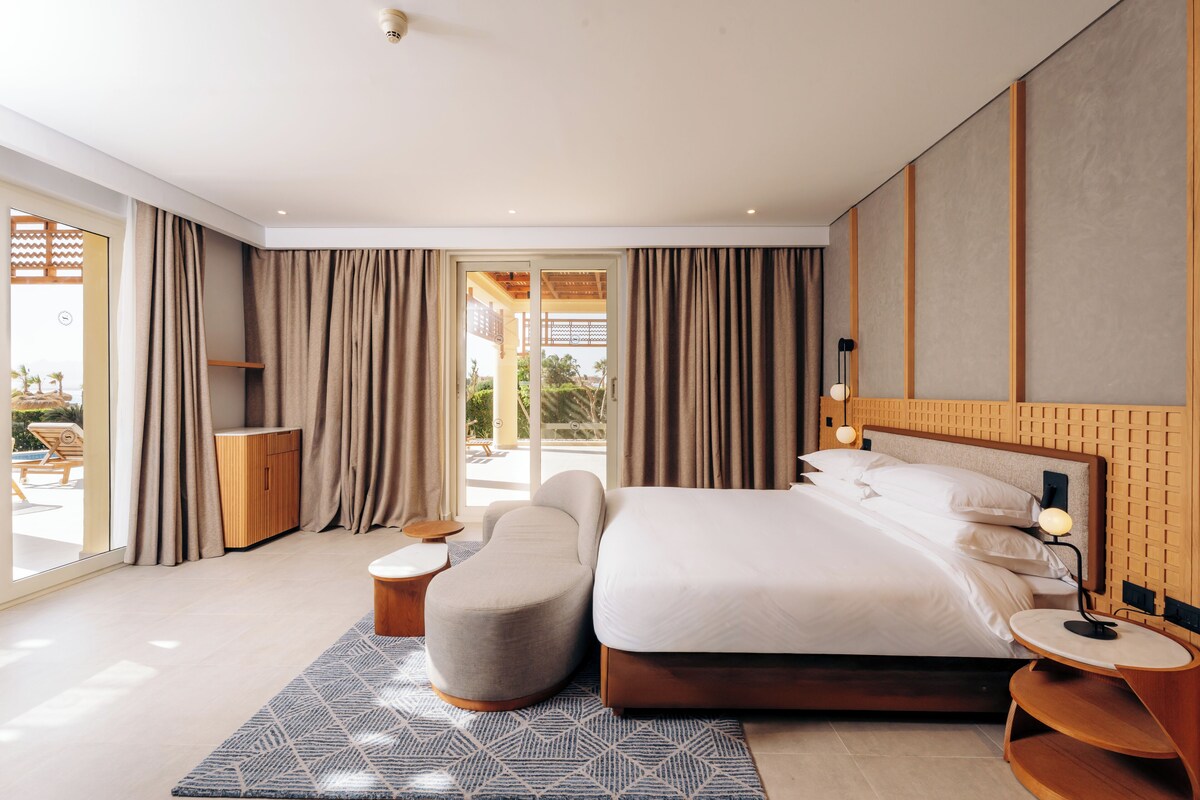 Suite Presidencial, 2 quartos, piscina privativa (Free Lunair bar access 10:00-18:00) | Lençóis de algodão egípcio, roupa de alta qualidade 