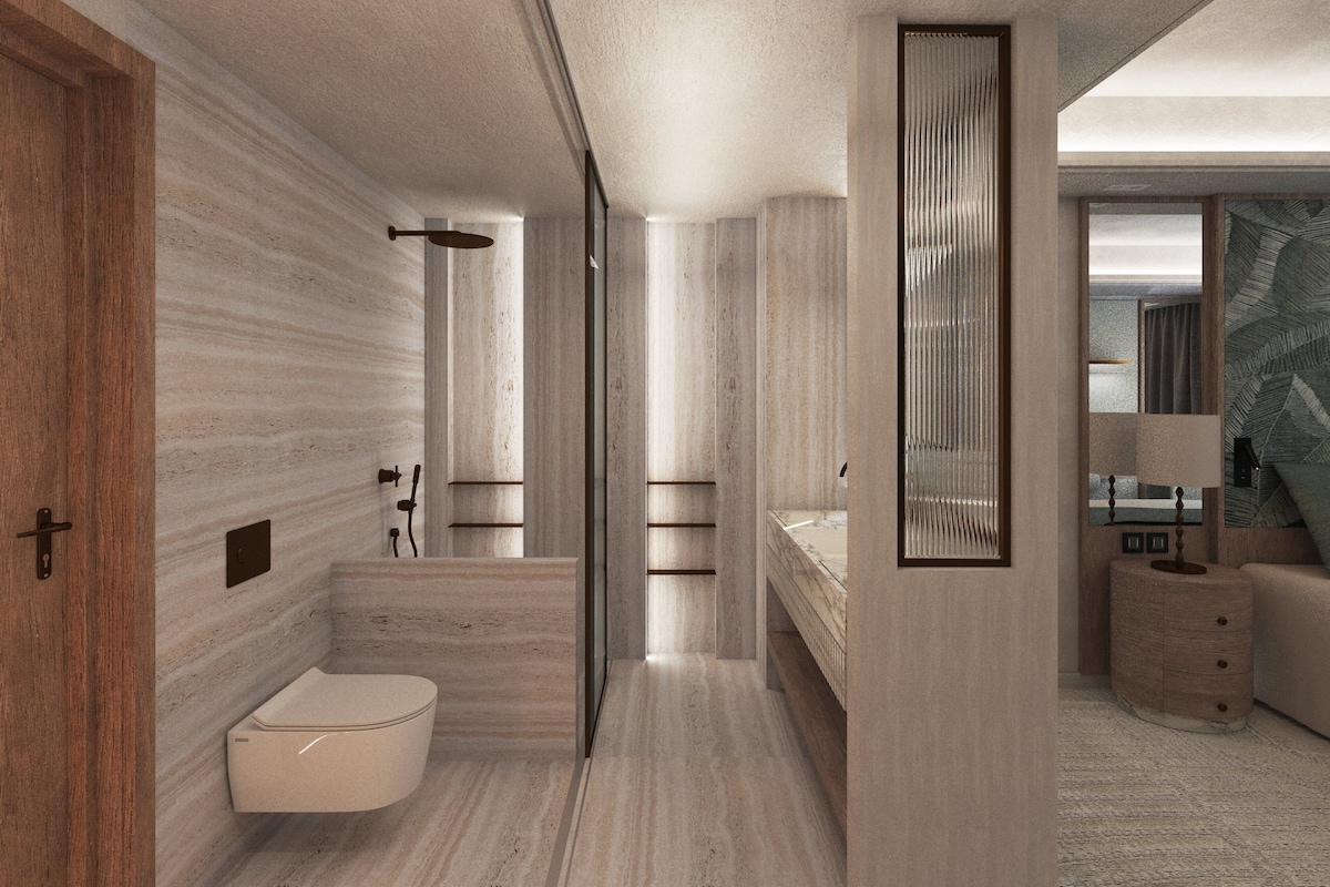 1 quarto, lençóis de algodão egípcio, roupa de alta qualidade, minibar