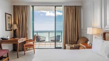 Quarto Clássico, 1 cama king-size, varanda, vista para o oceano | Lençóis de algodão egípcio, edredões de penas, minibar, cofre no quarto