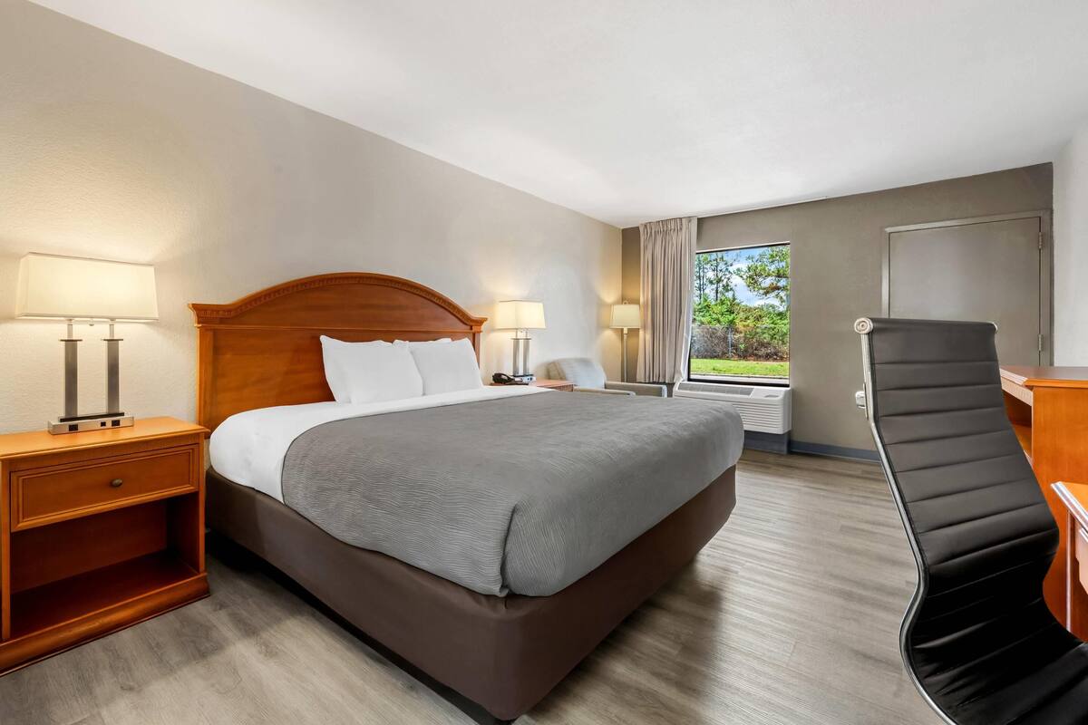 Quarto Standard, 1 cama king-size, não fumadores | Roupa de alta qualidade, secretária, quartos insonorizados 