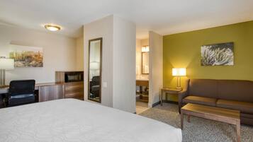 Espaço de trabalho para notebook, cortinas blackout