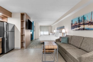 Quarto, 1 cama King, banheira | Cozinha privada | Geladeira, micro-ondas, cooktop, lava-louças
