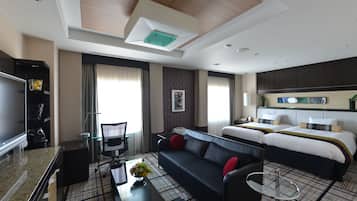 Quarto Twin Executivo, não fumadores | Cofre no quarto, secretária, cortinas/cortinados opacos