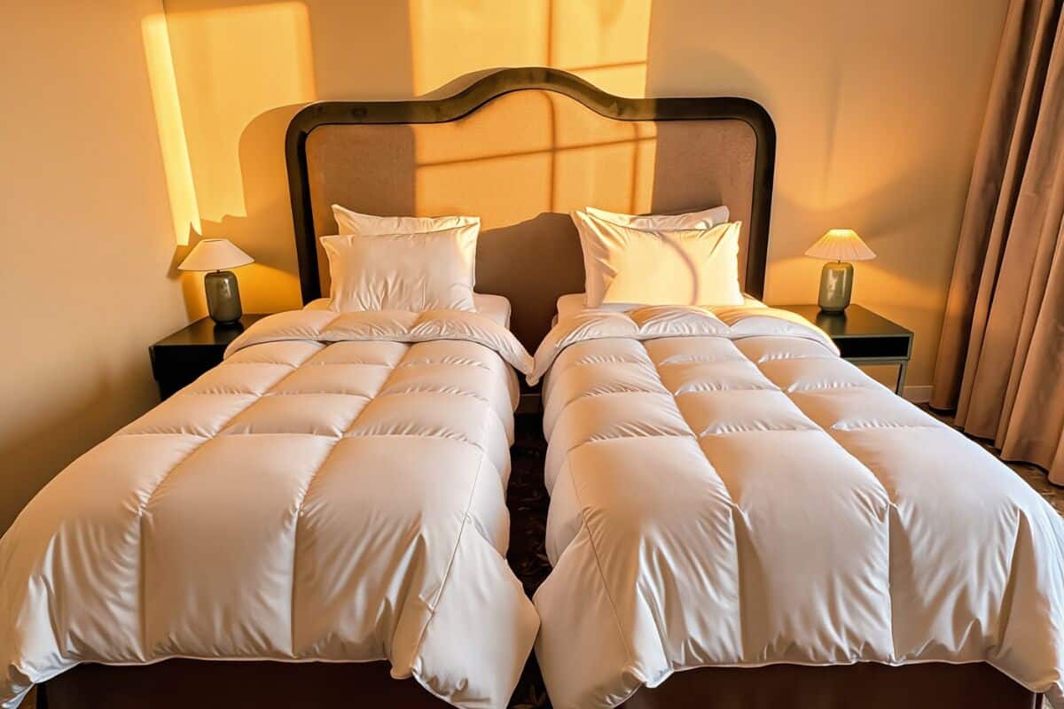 Quarto Twin Superior, 2 camas individuais, adaptado para pessoas com dificuldades de mobilidade | Camas de colchão pillowtop, cortinas/cortinados opacos