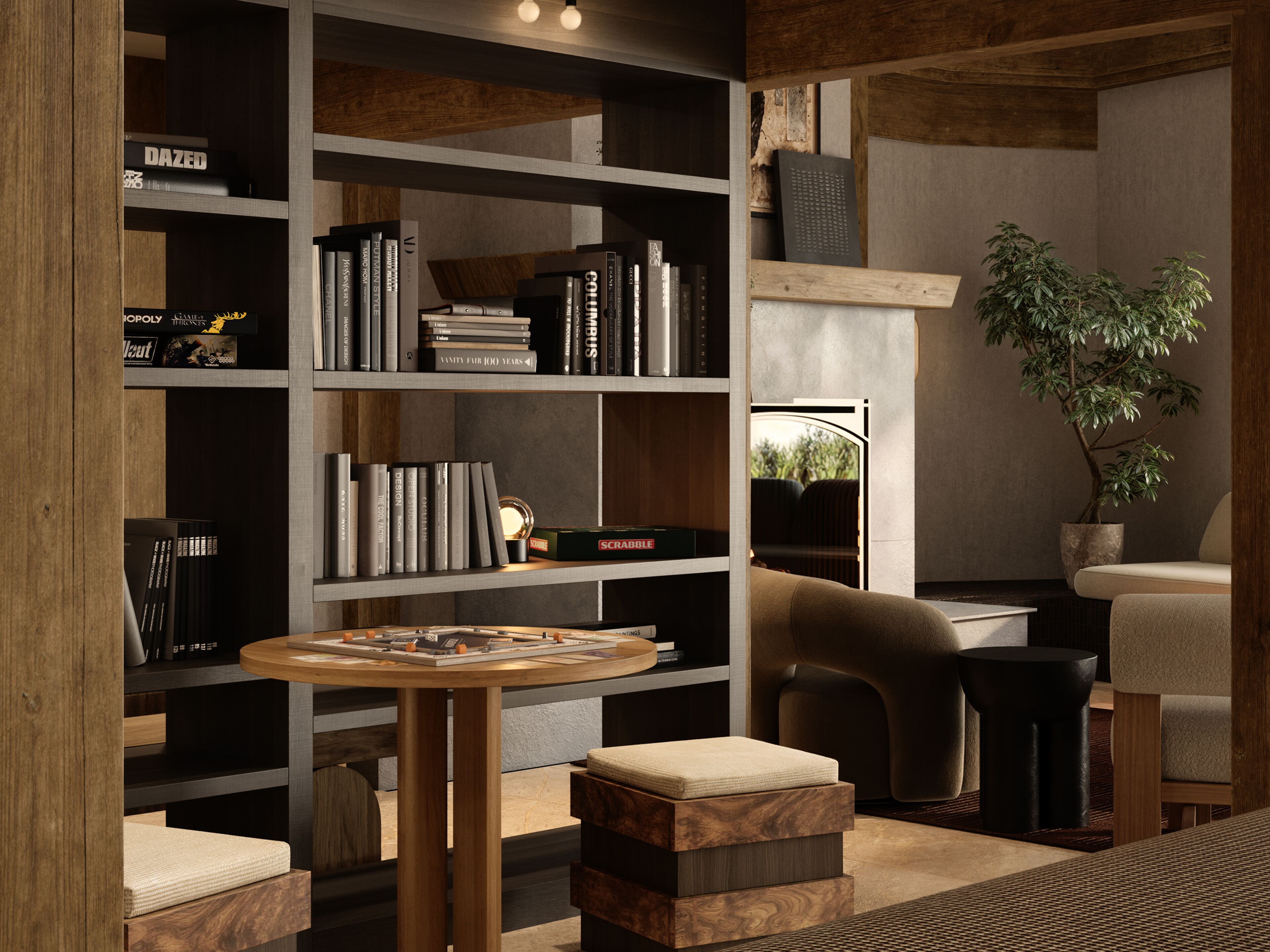 Área de estar no saguão