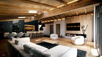 Penthouse Deluxe | Roupa hipoalergénica, minibar, cofre no quarto, Wi-fi grátis 