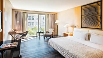 Quarto executivo, 1 cama King, para não fumantes | 1 quarto, roupas de cama premium, edredons de pluma