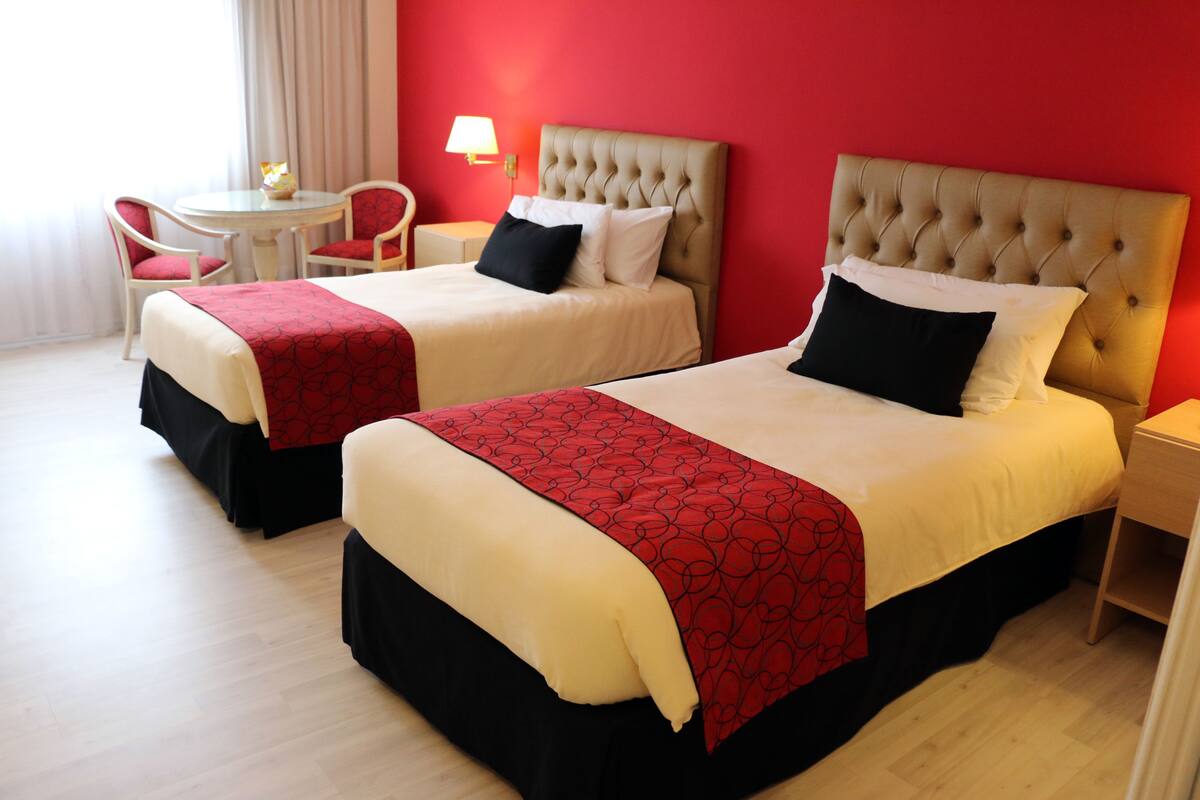 Quarto Standard, 2 camas individuais | Roupa de alta qualidade, edredões de penas, camas de colchão pillowtop 
